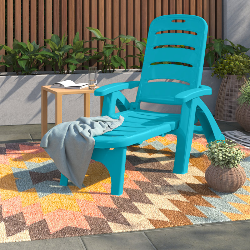 Anaias Outdoor Chaise Lounge Blue